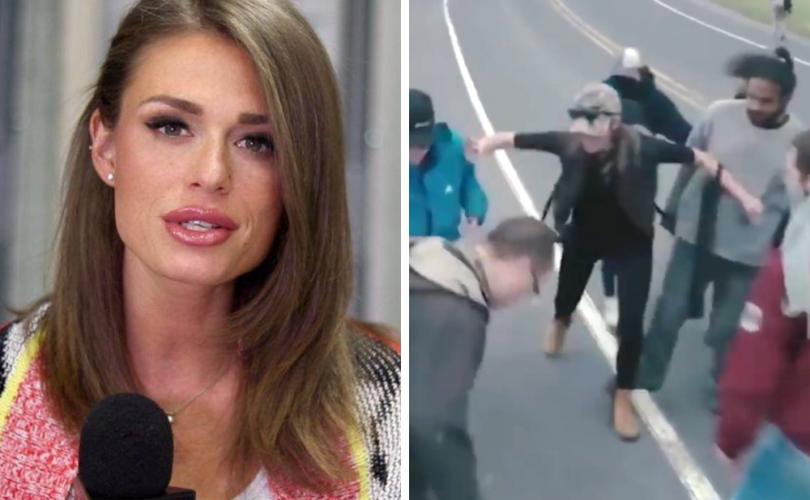 World News:Masked Antifa gang attack woman journalist as Canadian ...