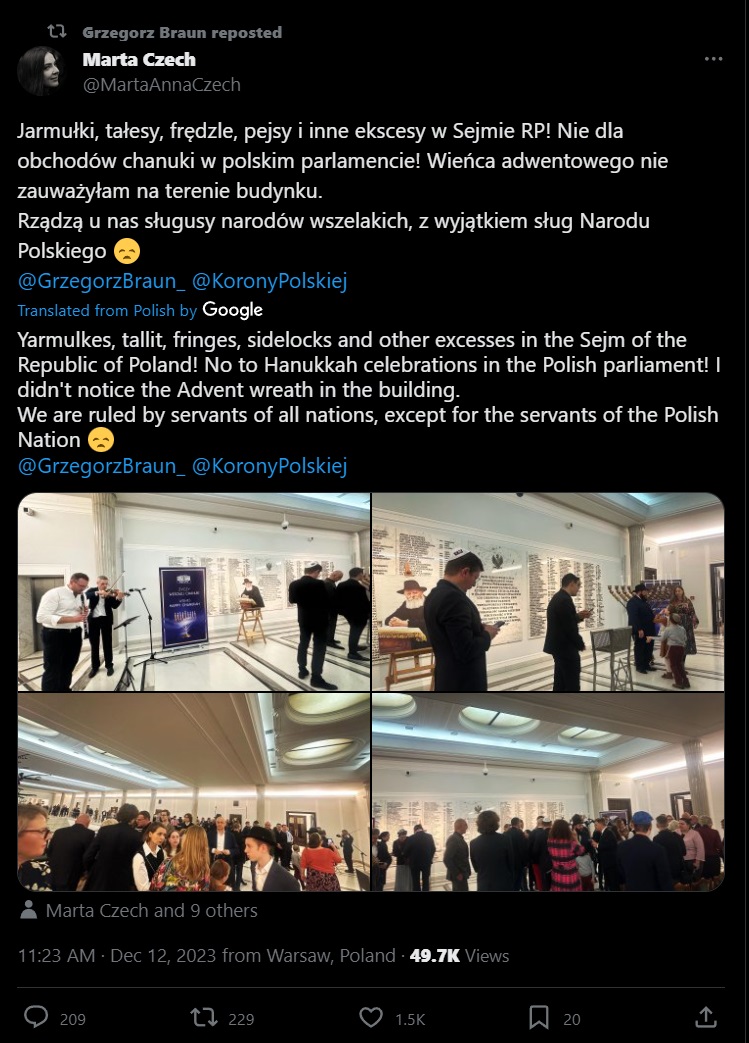 World News:Polish MP Grzegorz Braun Puts Out Parliament Hanukkah ...